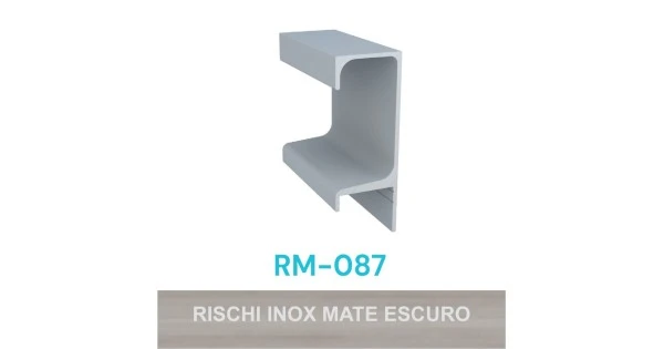 FARDO PERFIL ALUMÍNIO ROMETAL GOLA 15MM RM-087 6 MT INOX MATE - Trava Forte